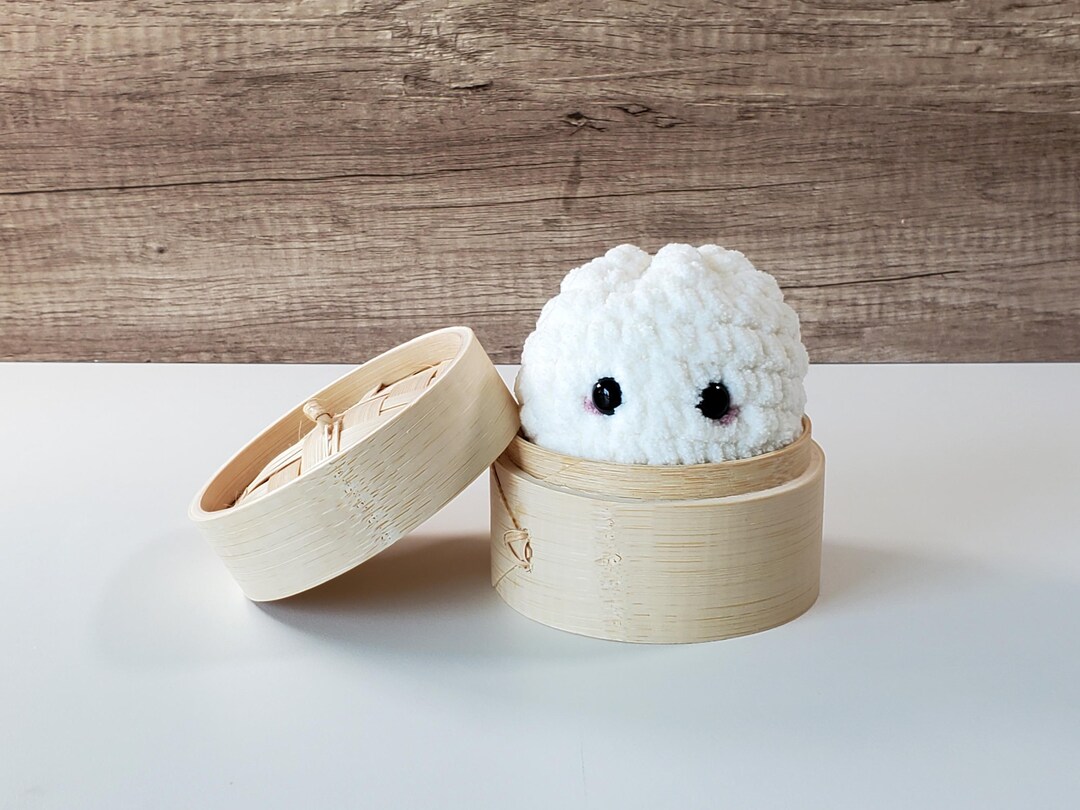 Cute Xiao Long Bao Bun Crochet Plushie | Mini Bamboo Steamer ...