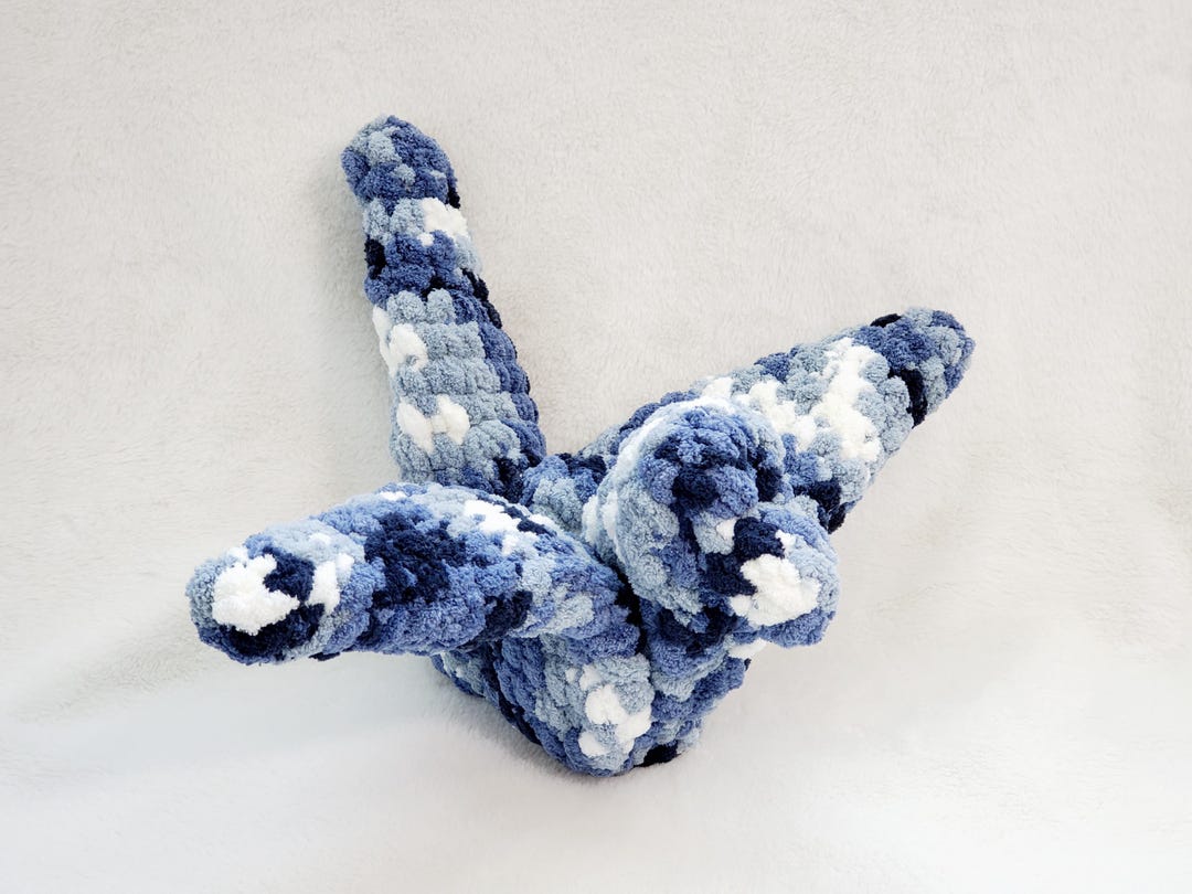 Handmade Multicolor Soft Fluffy Large Jumbo Origami Crane Crochet ...