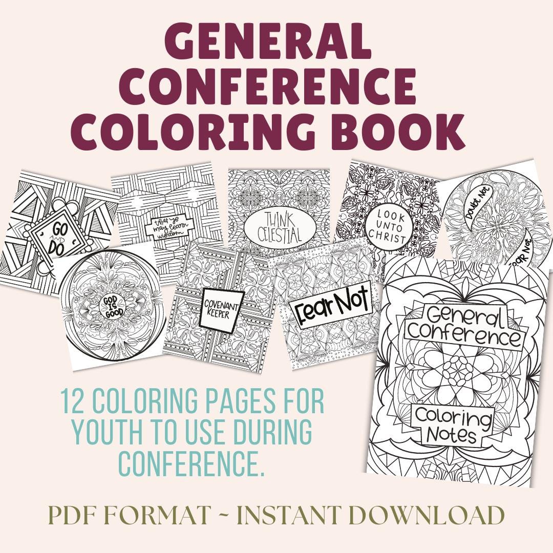 General Conference Youth Coloring Pages - Etsy