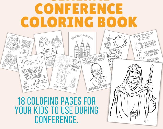 General Conference Primary Coloring Pages - Etsy