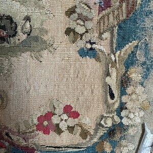 Antique French Aubusson Tapestry: 18th Century Hen & Floral Decor ...
