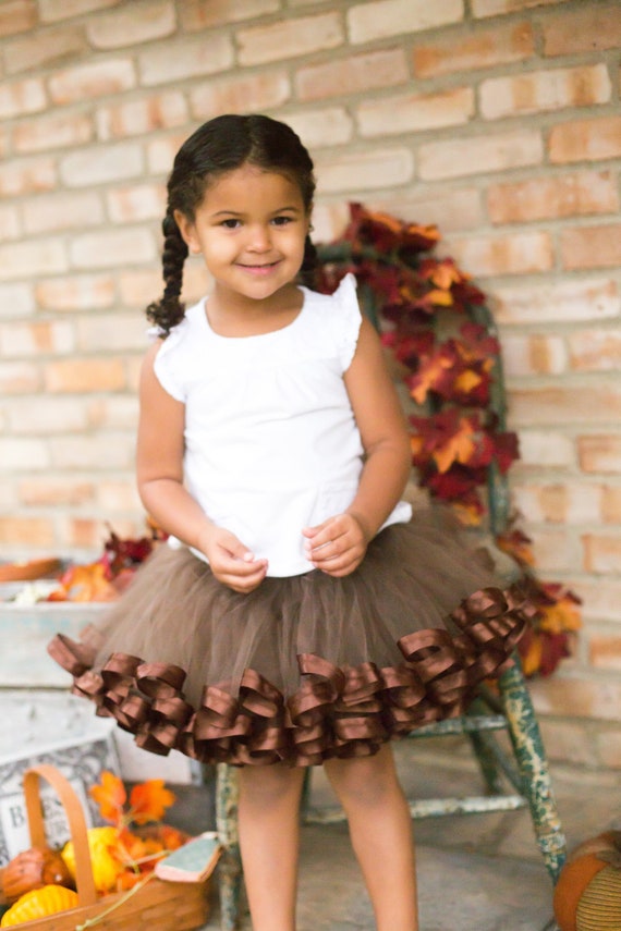 Brown Tutu Tulle, Rustic Flower Girl Dress Wedding, Sunflower Flower ...