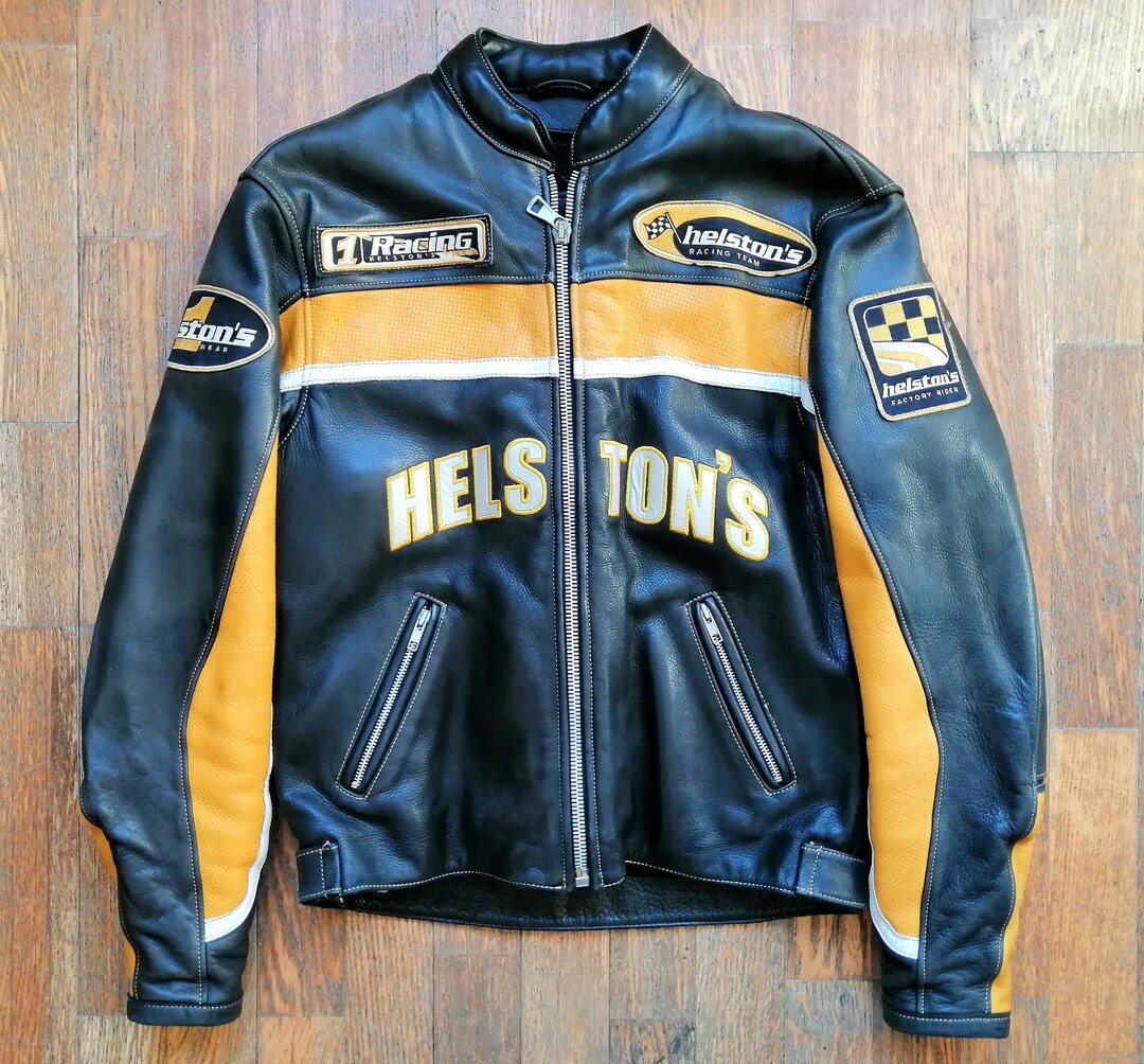 Second-hand Vintage 90s Helston's Racing Leather Jacket Made in France ...