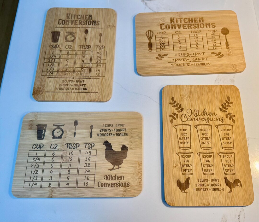 Kitchen Conversion Chart Cutting Boards. - Etsy Canada