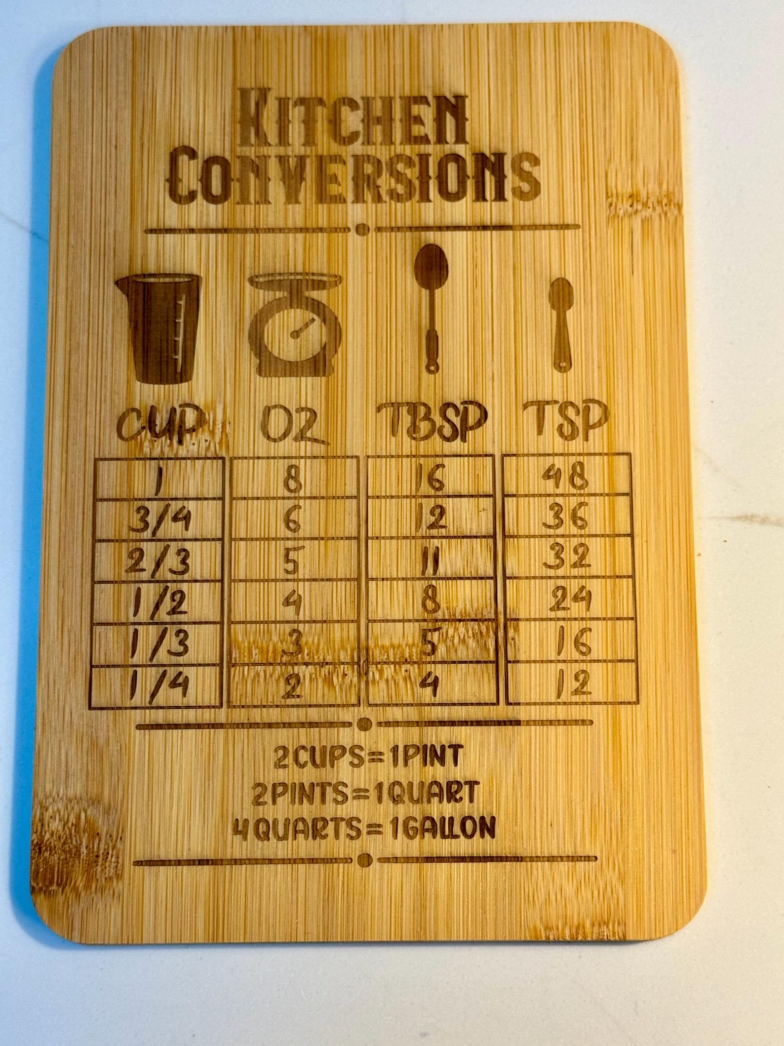 Kitchen Conversion Chart Cutting Boards. - Etsy Canada