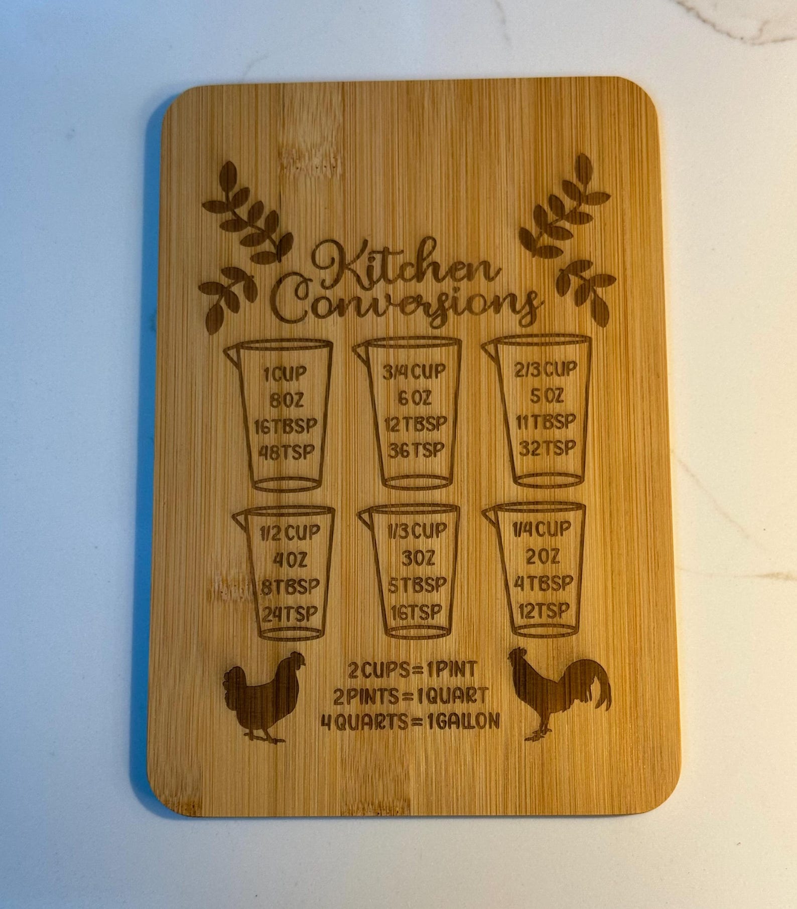 Kitchen Conversion Chart Cutting Boards. - Etsy Canada