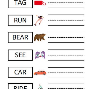 Kindergarten Writing Practice Worksheet Digital Print - Etsy