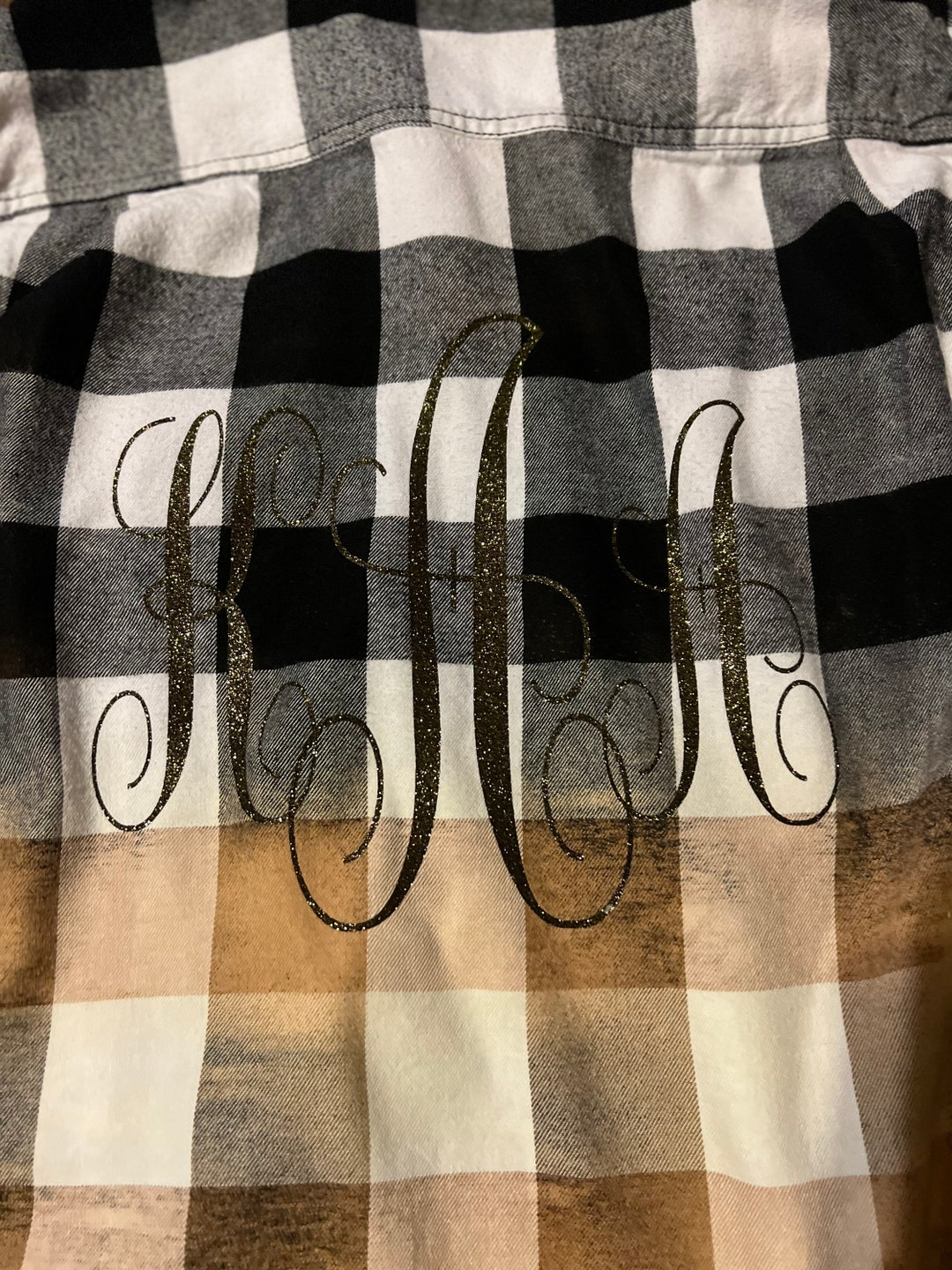 Personalized Distressed Plaid Flannel Shirt, Monogrammed Flannel Jacket ...