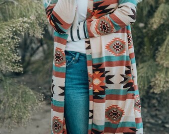 Cardigan Aztec Print - Etsy