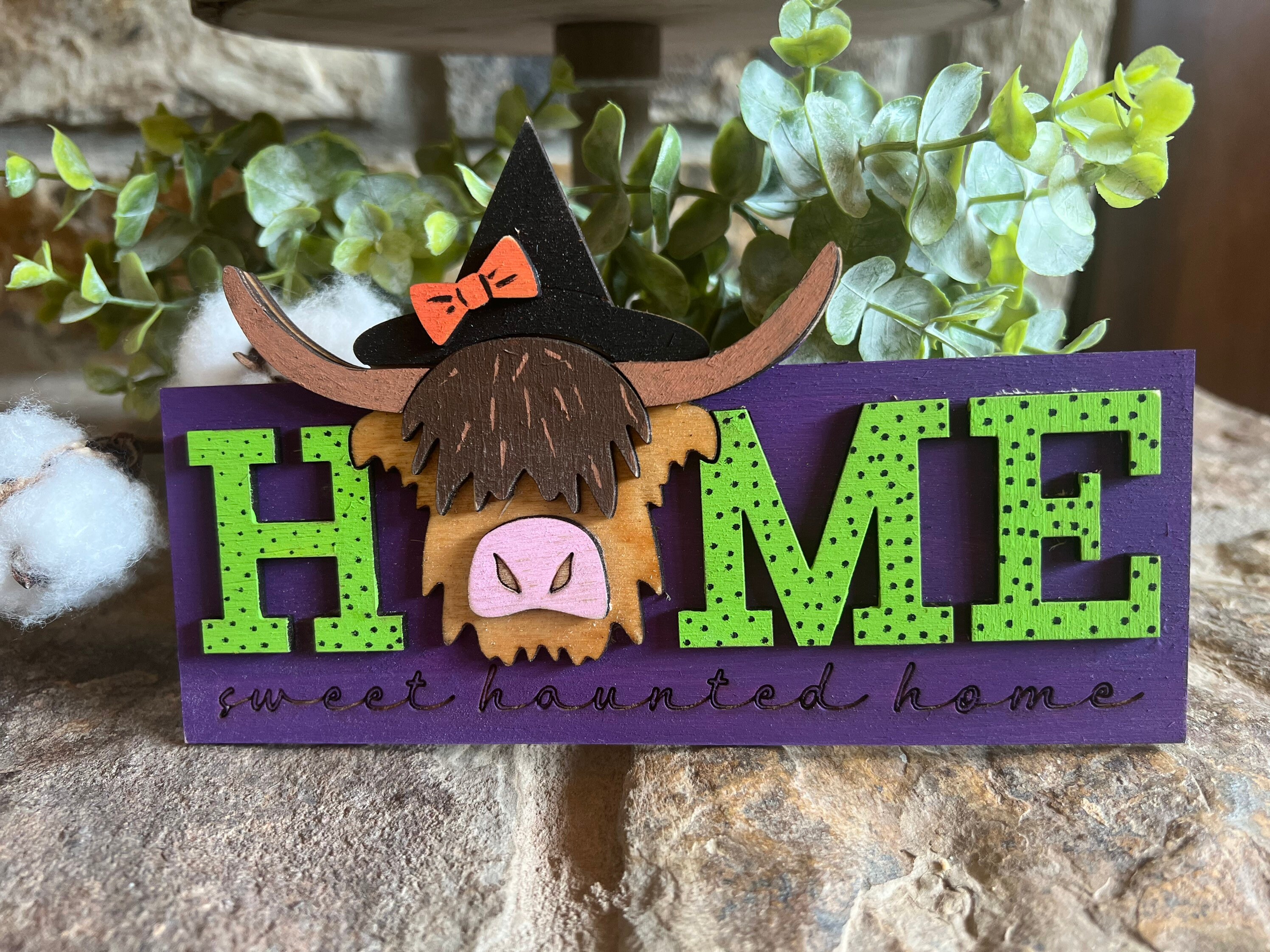 Highland Cow Halloween Tiered Tray Farm Tray Set Highland - Etsy