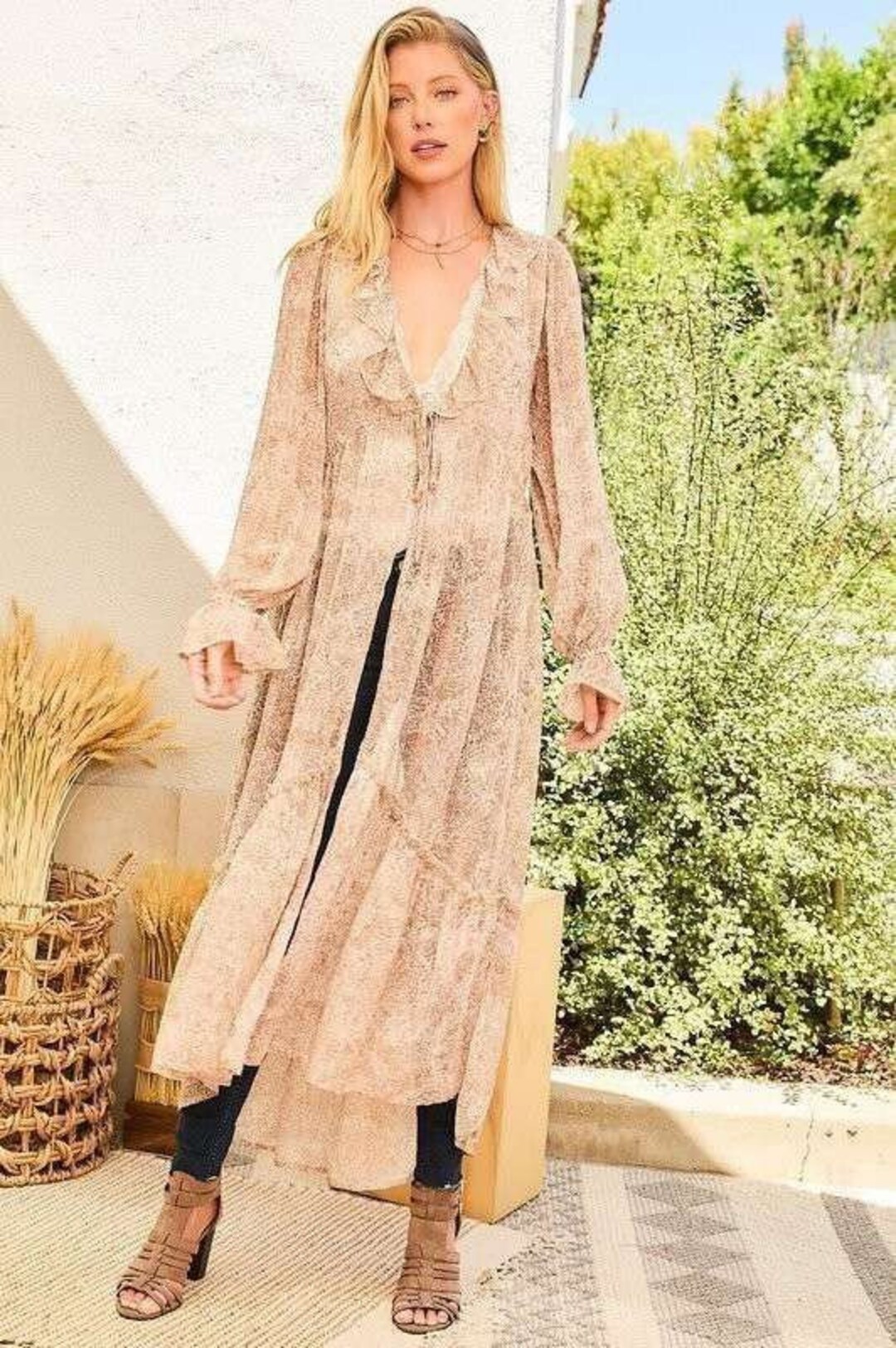 Bohemian Long Duster Kimono Cardigan, Spring Clothing, Womens Top, Boho ...