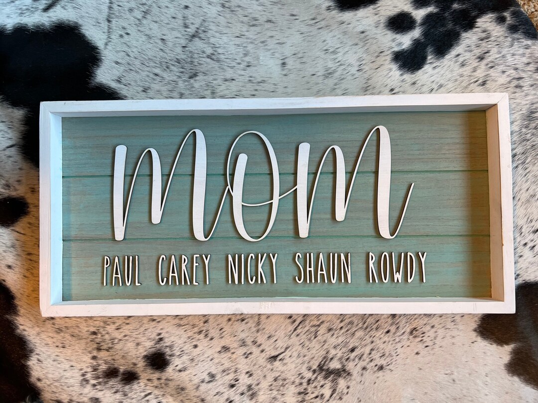 Personalized Mom Sign, 3D Name Cutout, Farmhouse Style - Etsy