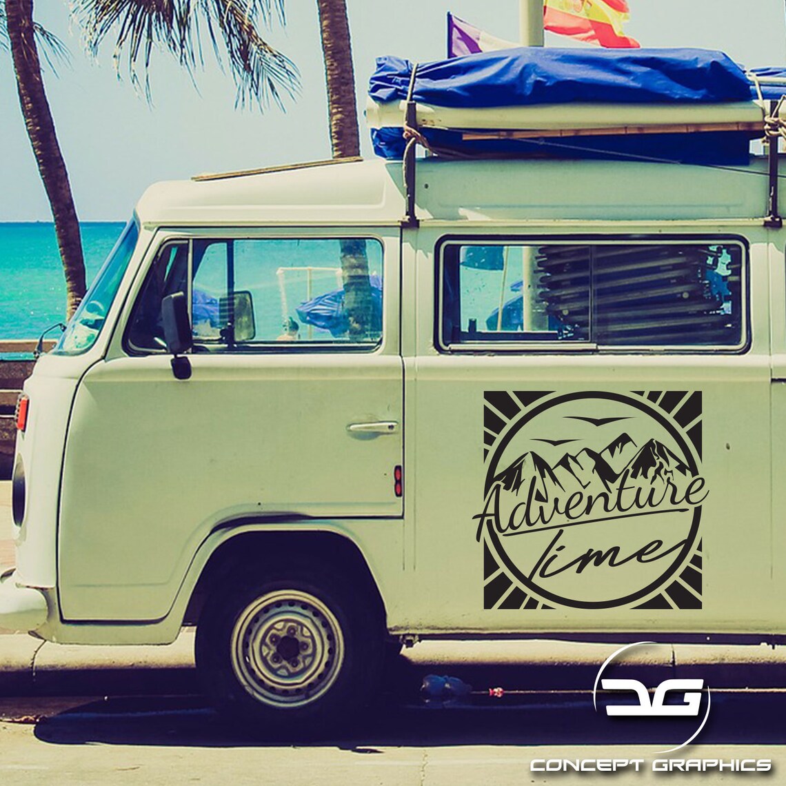 Adventure Time Novelty Car Window Bumper, Caravan, Camper Van ...