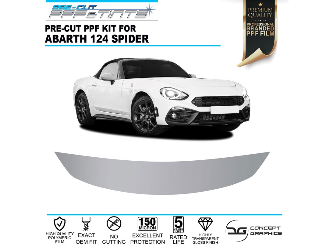 Bonnet Bra Stone Guard Pre-cut PPF Paint Protection Film Kit for Abarth ...