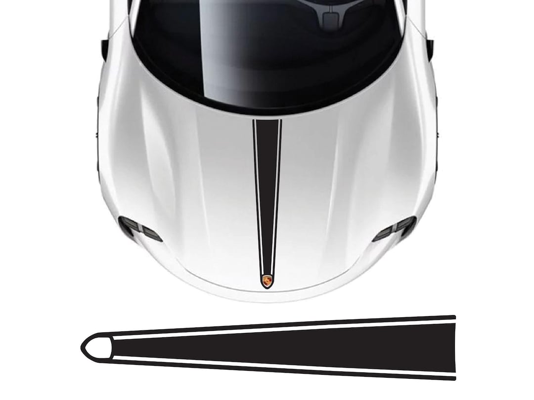 Centre Twin Line Bonnet Stripe Decal Kit Air Release Vinyl Fits Porsche ...