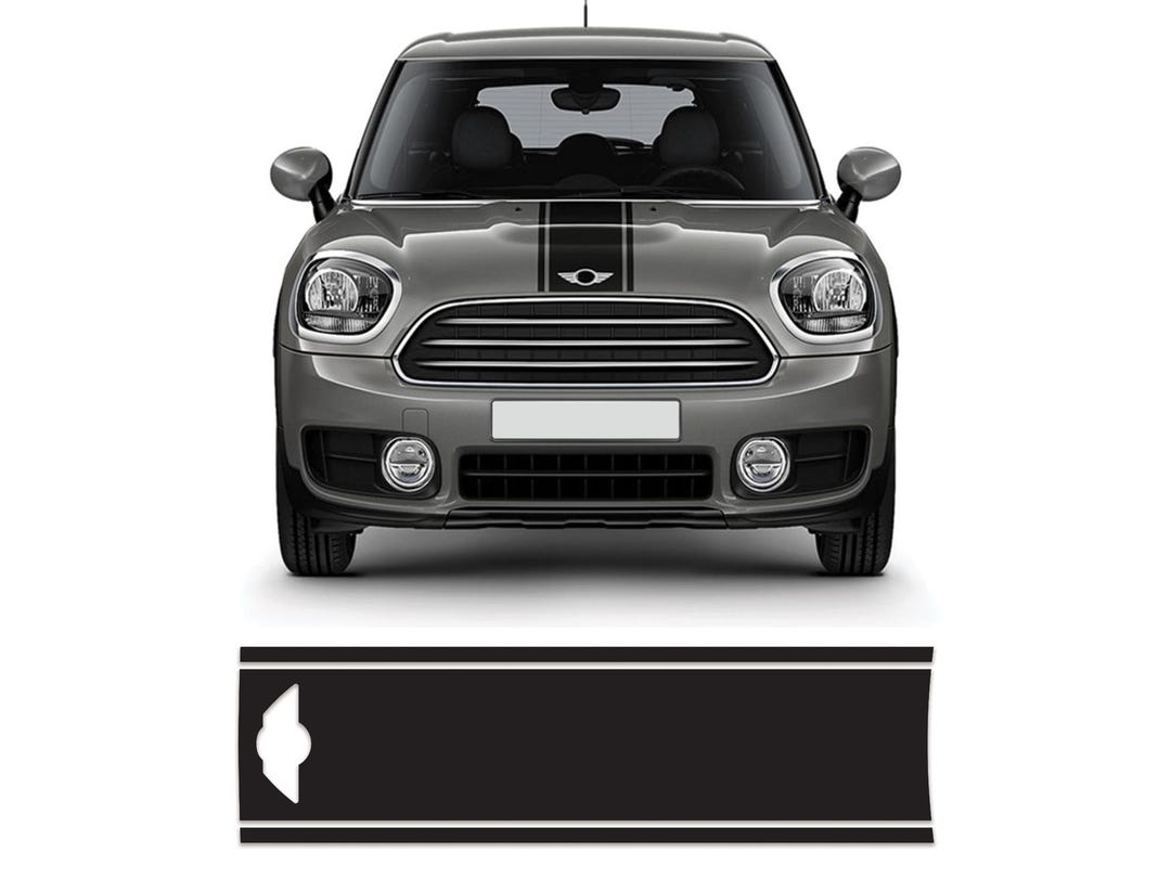 Dual Sport Bonnet Stripes Decal Sticker Kit Air Release Vinyl Fits Mini ...