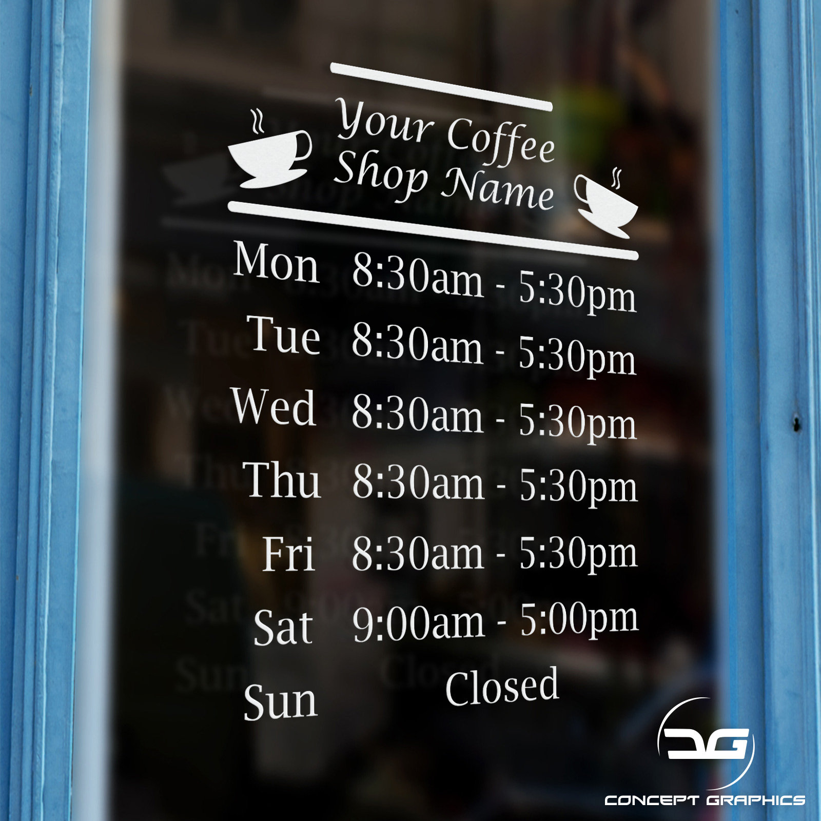 Custom Personalised Coffee Shop Cafe Business Window Wall - Etsy