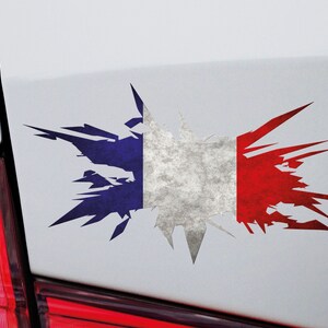 French France Flag Rustic Flag Splatter Car Window Bumper Laptop Vinyl ...