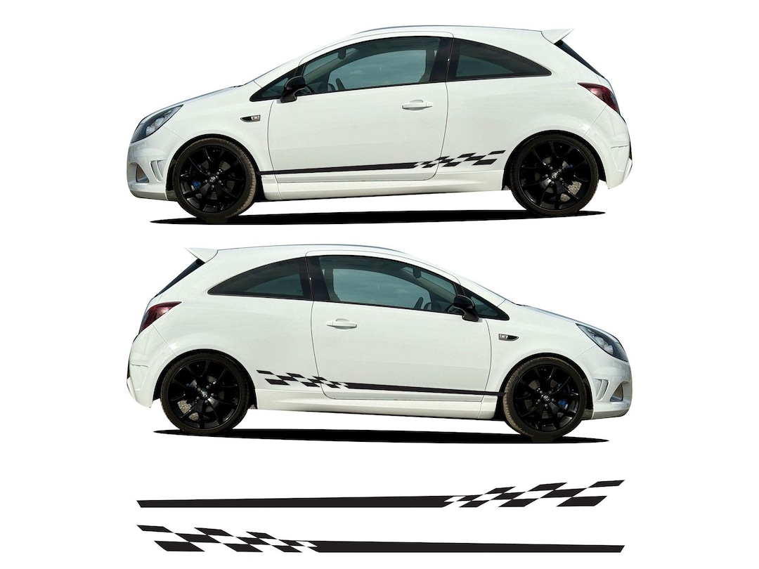 Checkered Sport Side Stripes Decal Stickers Graphics Vinyl Kit Fits All ...