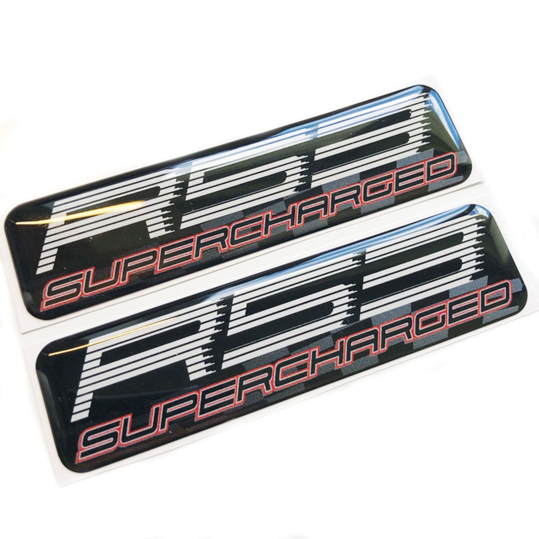 2x R53 Retro Supercharged Car Wing 3D Decal Sticker Badges Fits Mini ...