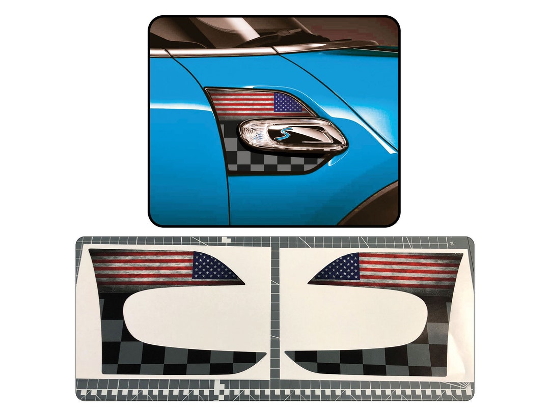 USA American Flag Side Wing Trim Decal Stickers Fit Mini Cooper S One ...