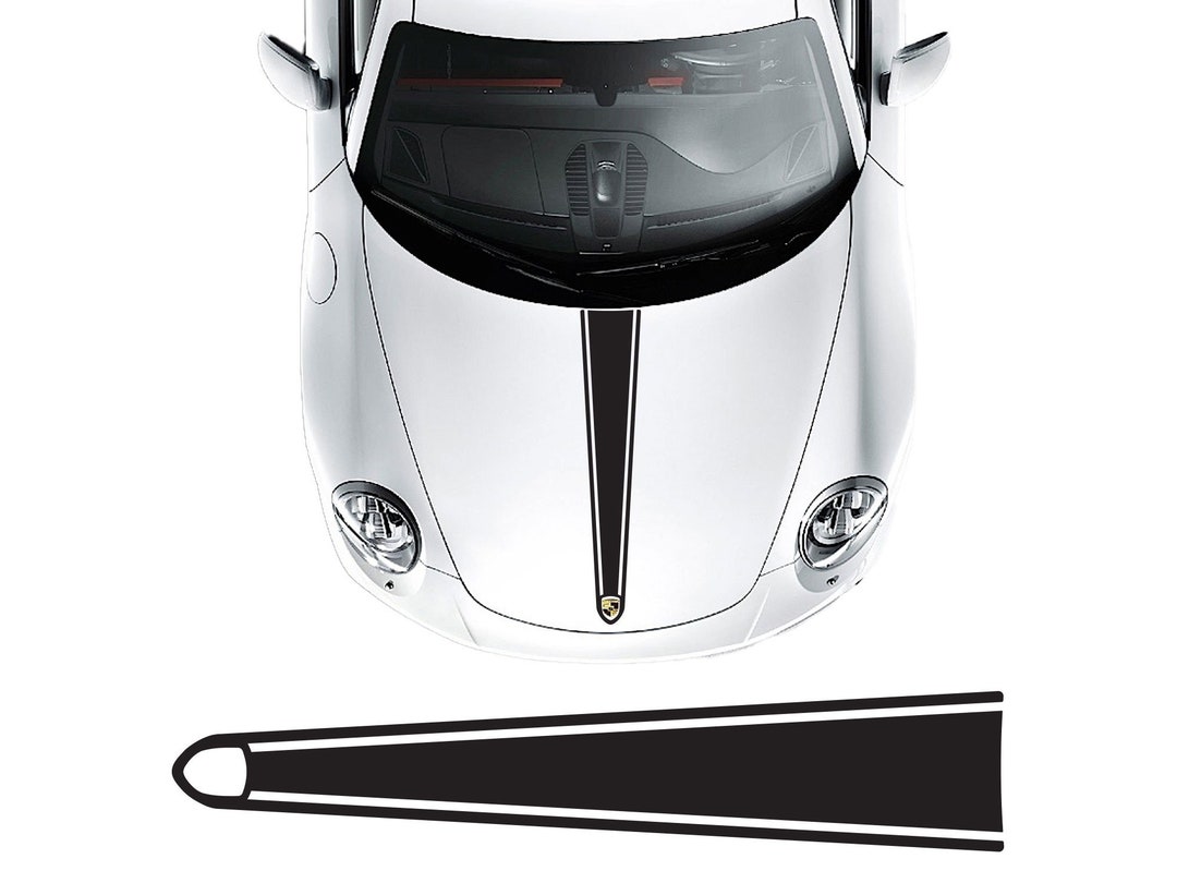 Centre Twin Line Bonnet Stripe Decal Kit Air Release Vinyl Fits Porsche ...