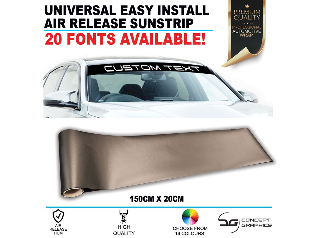 Custom Text Universal Fit Any Car Van Windscreen Sunstrip Banner Air ...