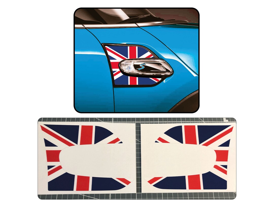 Union Jack Side Wing Trim Badges Decal Stickers Fits Mini Cooper One ...