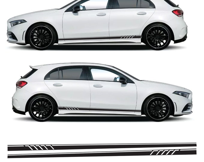 Lower Side Stripe Decal Kit Air Release Vinyl Fits Mercedes A-class A35 ...