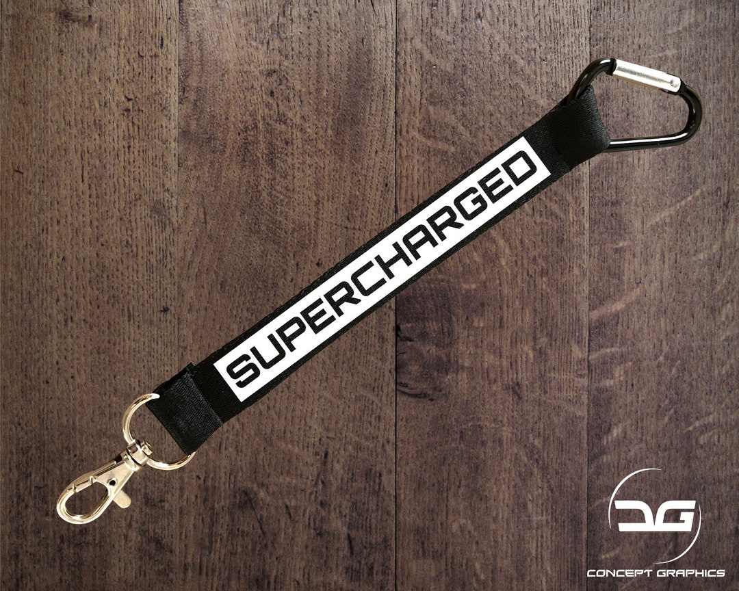 Supercharged Car Mini Lanyard Keyring Keychain, Car Gift for Him/her ...