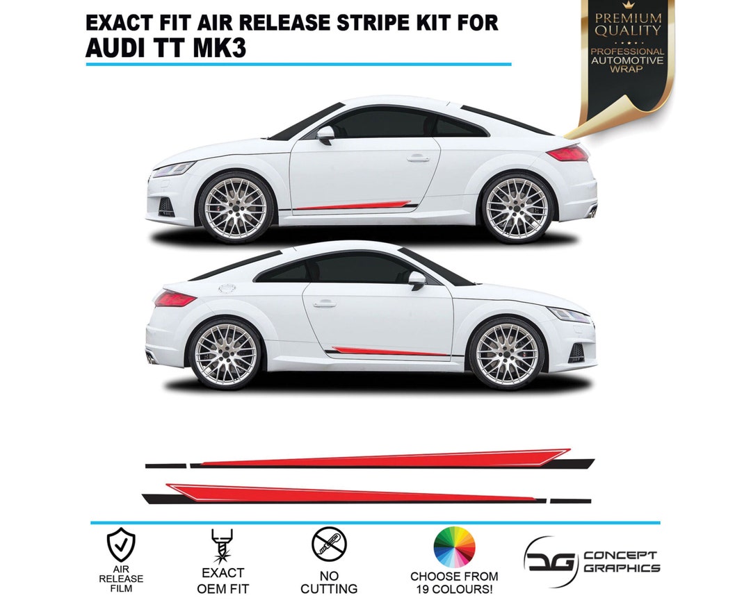 Sport Lower Side Stipe Kit Exact Factory Fit Air Release Vinyl for Audi ...