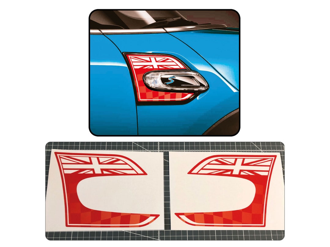 Union Jack Red Side Trim Wing Badge Decal Stickers Fit Mini Cooper JCW ...
