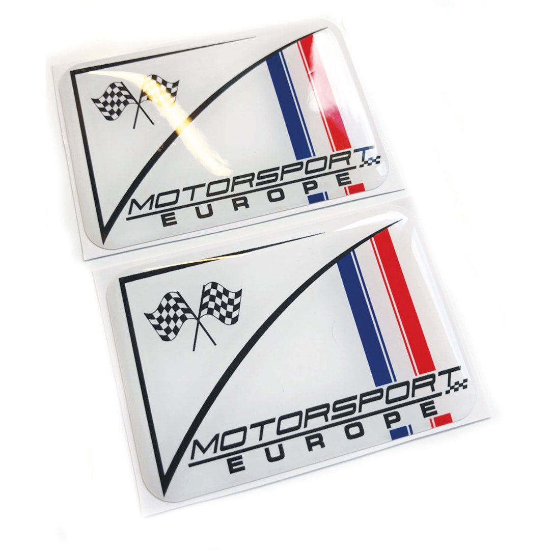 2x Motorsport Europe French Flag Wing 3D Decal Sticker Badges Fits ...