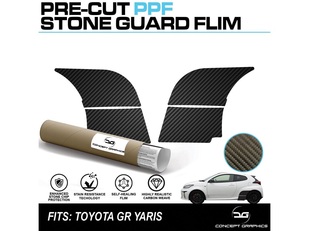 For Toyota GR Yaris Stone Chip Guard PPF Carbon Effect Paint Protection ...