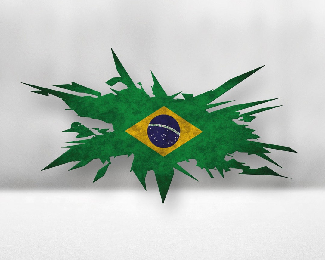 Brazil Brazilian Flag Rustic Flag Splatter Car Window Bumper Laptop ...