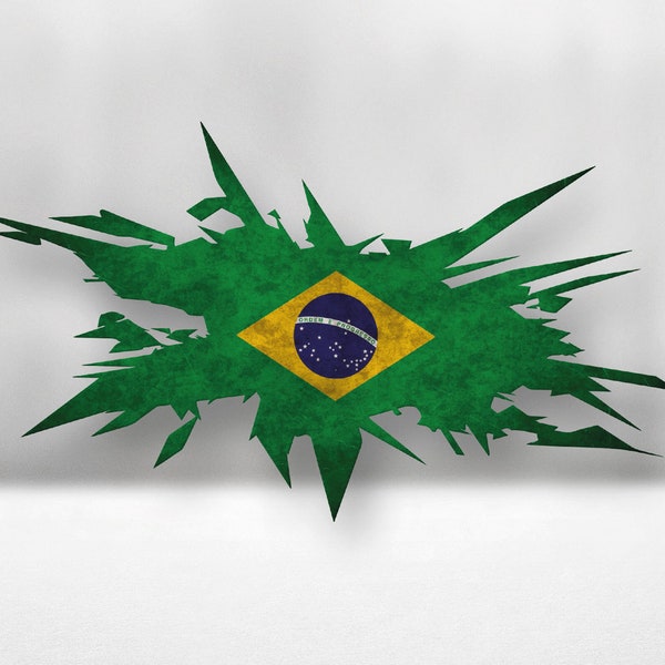 Brazil Flag Car Decal - Etsy