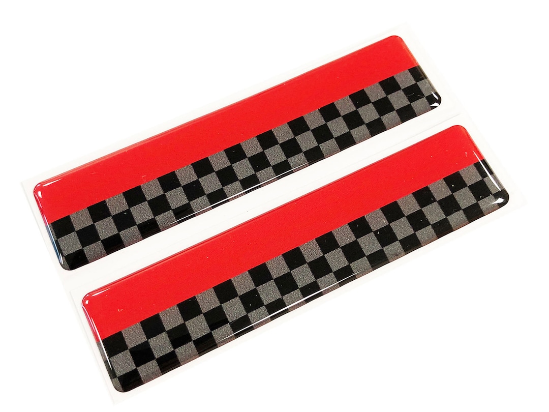 2x JCW Checkered Car Wing 3D Decal Sticker Badges Fits Mini Cooper S ...