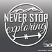 Never Stop Exploring Vinyl Decal Sticker Car Sticker | Etsy