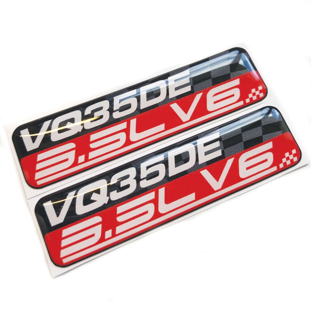 2x VQ35DE 3.5L V6 Engine Wing 3D Decal Sticker Badges Fits Fits JDM ...