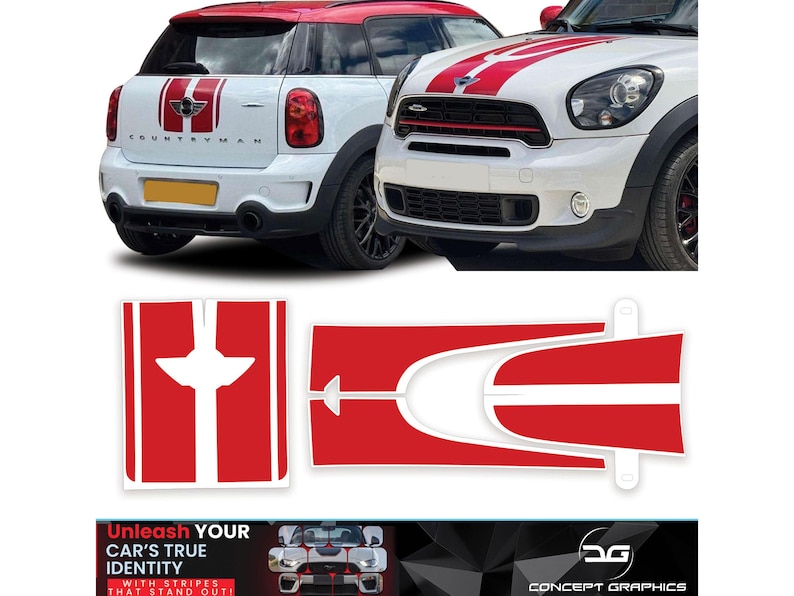 Bonnet & Rear Boot Stripe Kit Exact Factory OEM Fit Air Release Vinyl ...