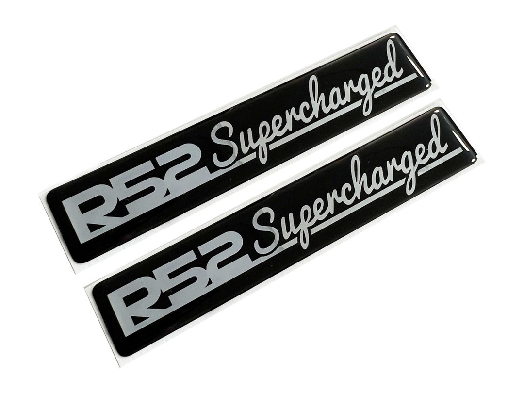 2x R52 Supercharged Signature Chrome 3D Domed Gel Decal Sticker Badges ...