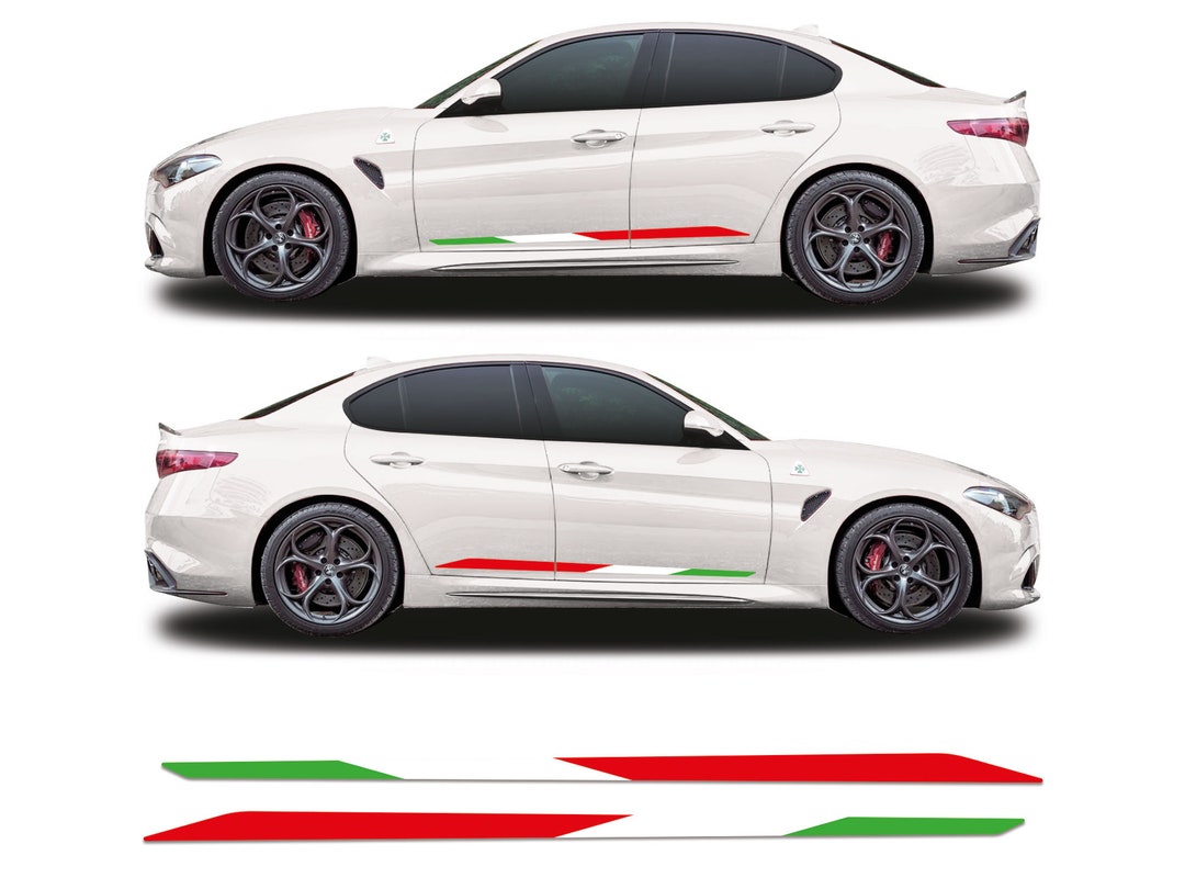 Full Colour Racing Italian Flag Side Stripe Graphic Decal Stickers Fits Alfa Romeo Giulia - Etsy