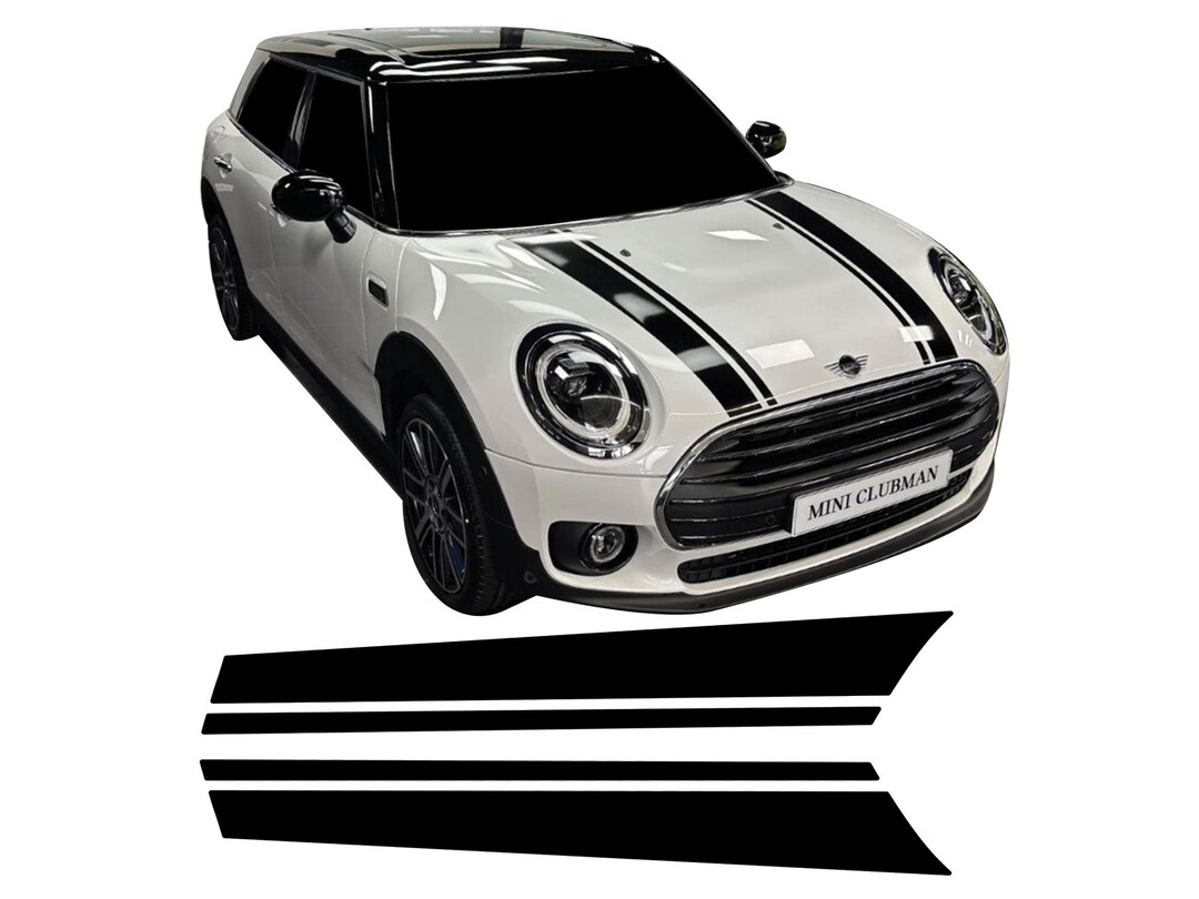 Bonnet Stripes Decal Sticker Kit Air Release Exact Fit Vinyl Fits Mini ...
