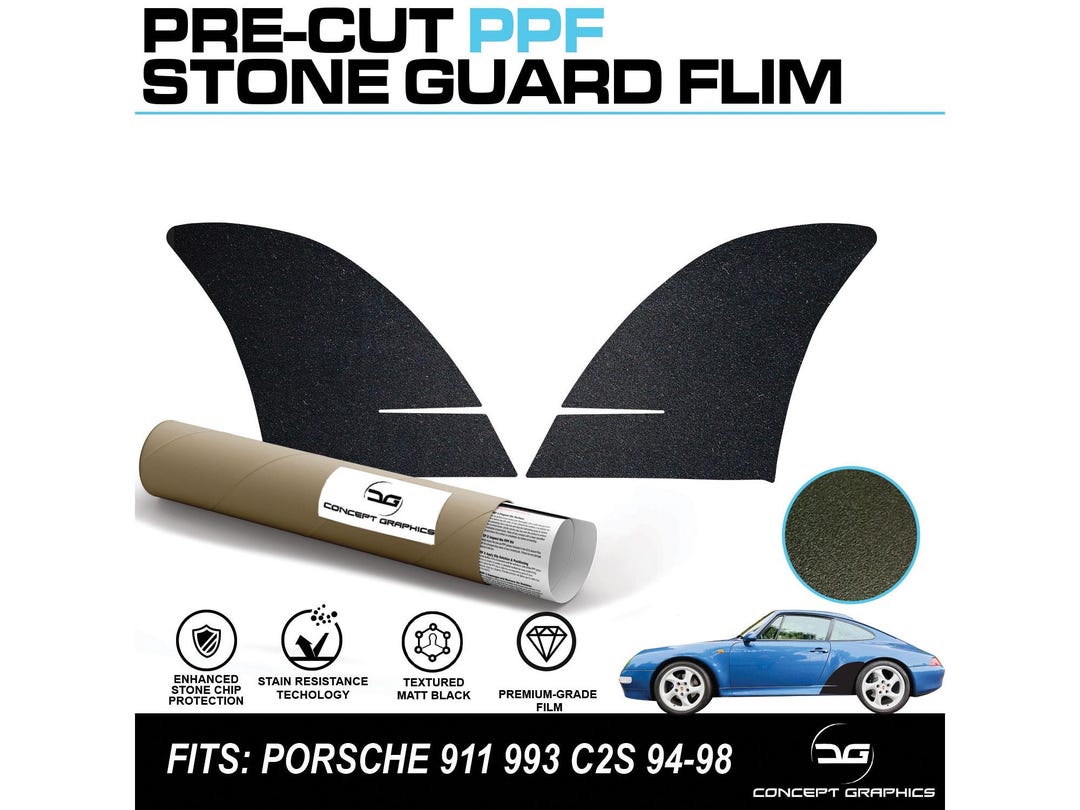For Porsche 911 Carrera 2S 993 Stone Guard PPF Textured Matt Black ...