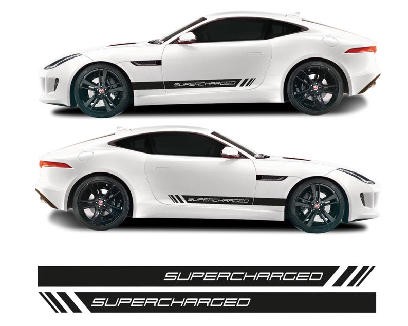 Supercharged Side Racing Stripe Kit Fade Vinyl Decal Sticker Graphics ...