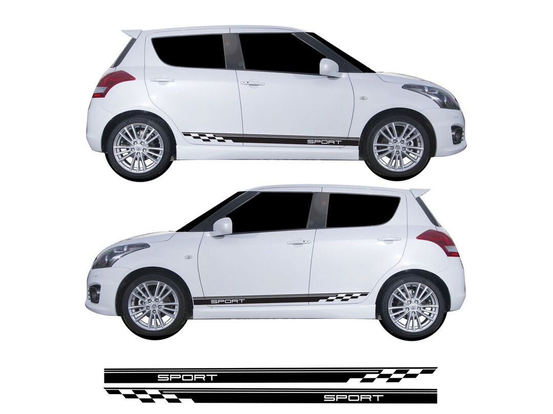 Checkered Sport Door Racing Side Stripe Decal Kit Air Release Vinyl ...