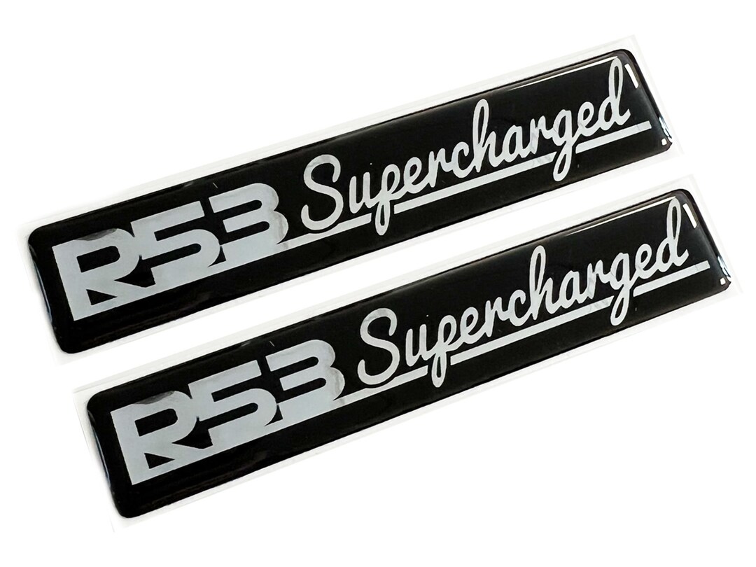 2x R53 Supercharged Signature Chrome 3D Domed Gel Decal Sticker Badges ...