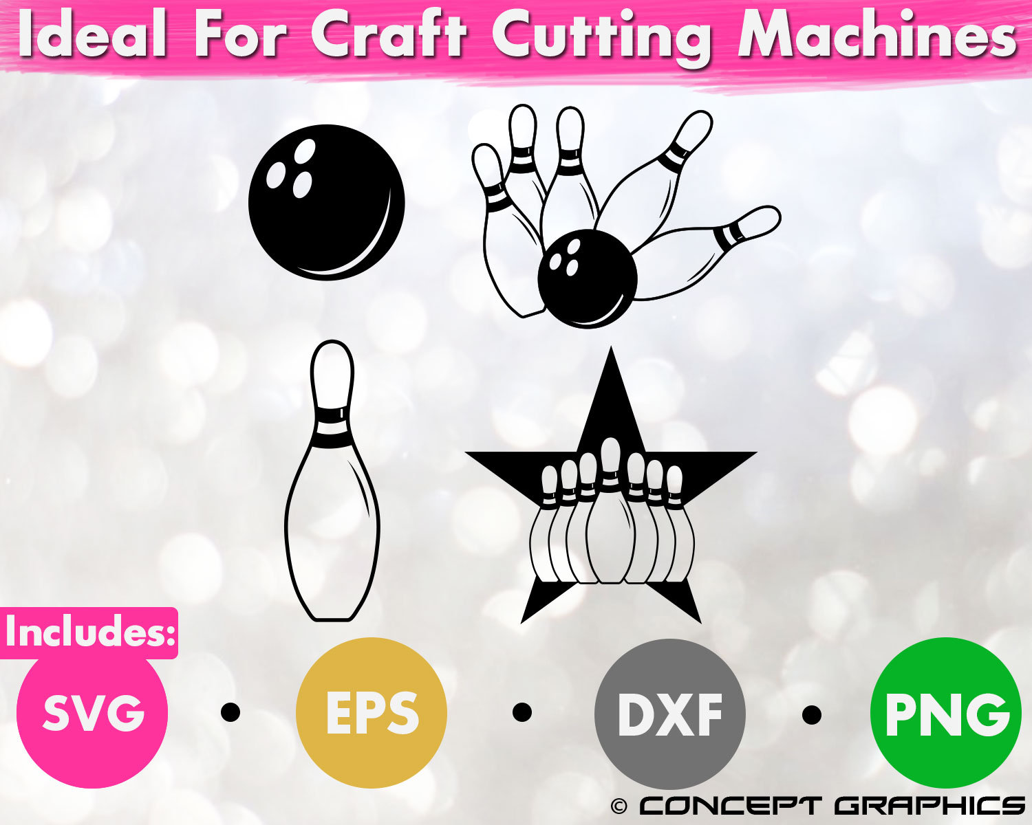 Bowling SVG Bundle Pack Svg Eps Dxf Png Clip Art Vector | Etsy