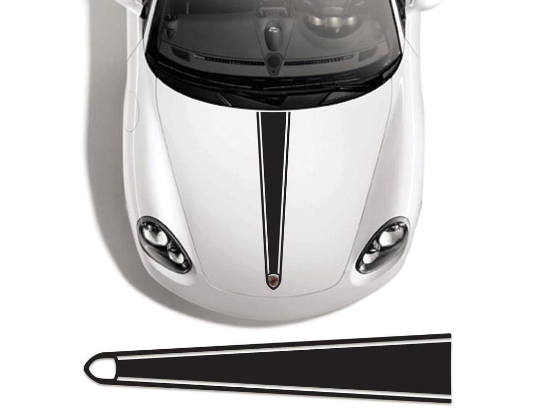 Centre Twin Line Bonnet Stripe Decal Kit Air Release Vinyl Fits Porsche ...