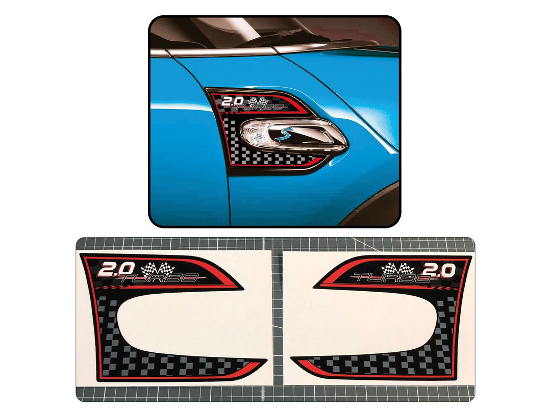 2.0 Works Side Trim Wing Badge Decal Stickers Fits Mini Cooper One JCW ...